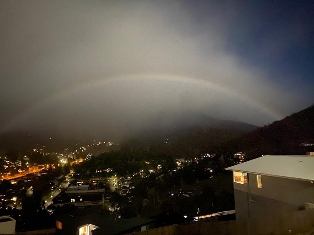 Rare lunar rainbow spotted in Hobart